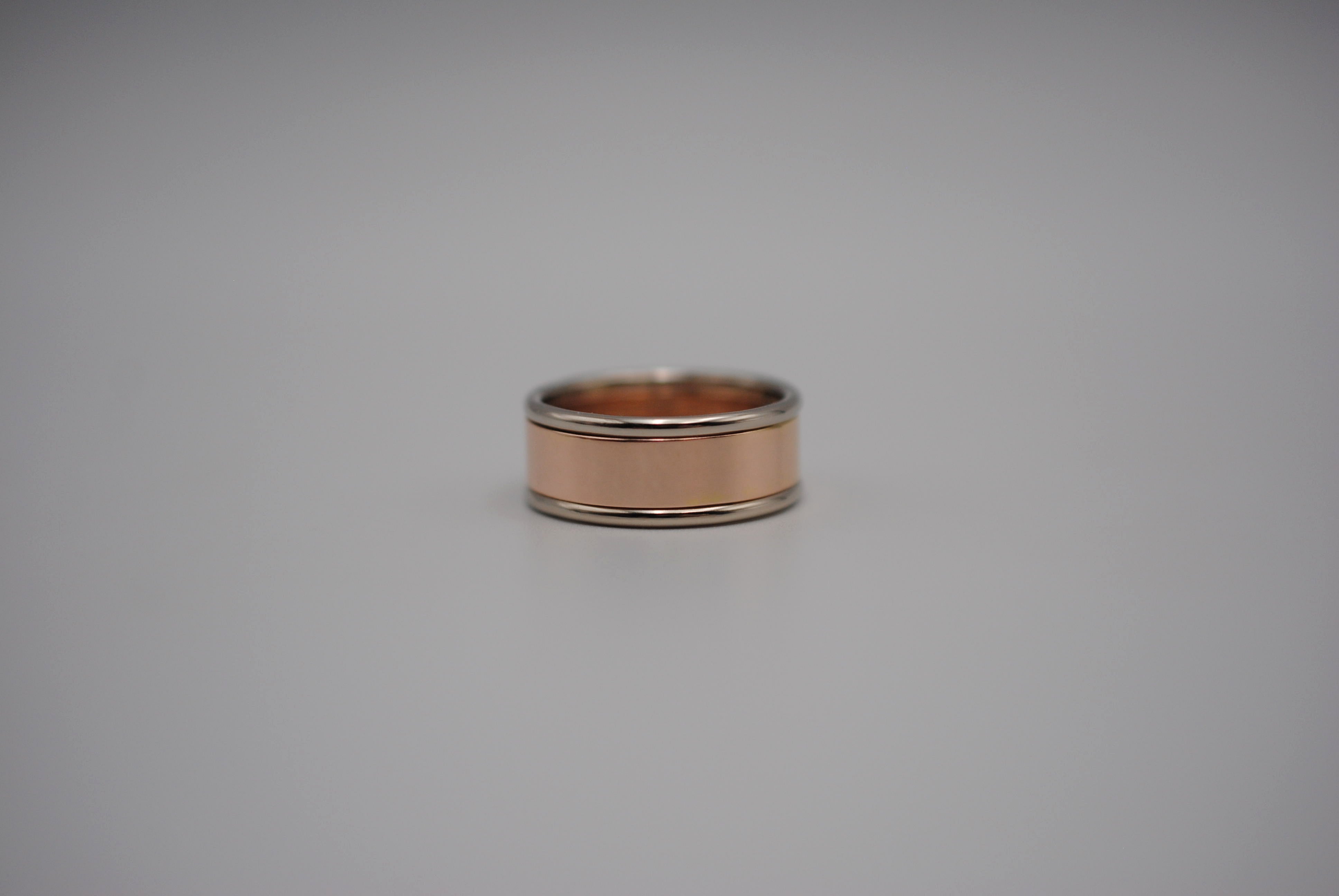 Ring Band: Rose Gold, Palladium White Gold Banding, High Polished Text ...